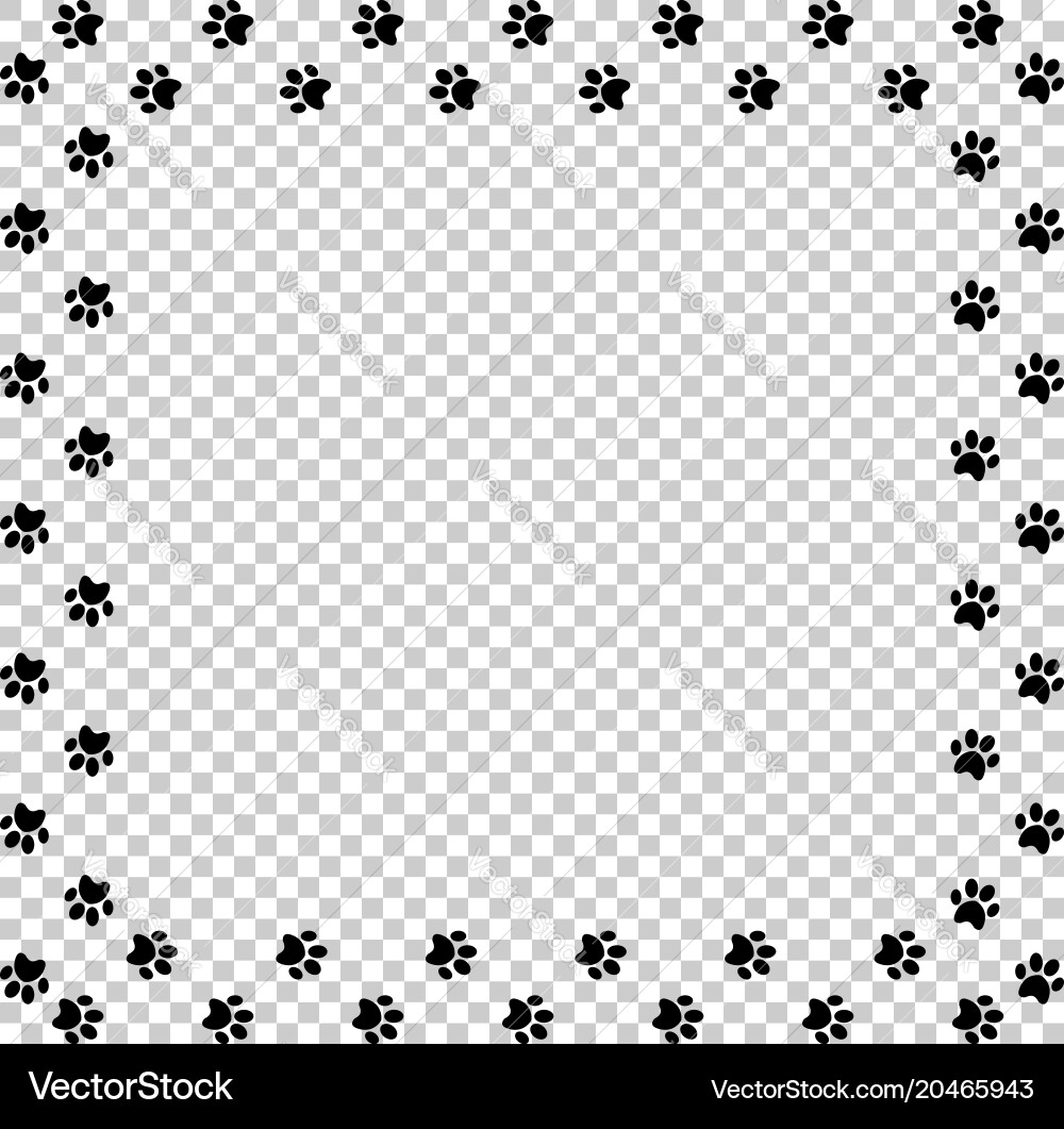 Animal Paw Print Border Frame Royalty Free Vector Image