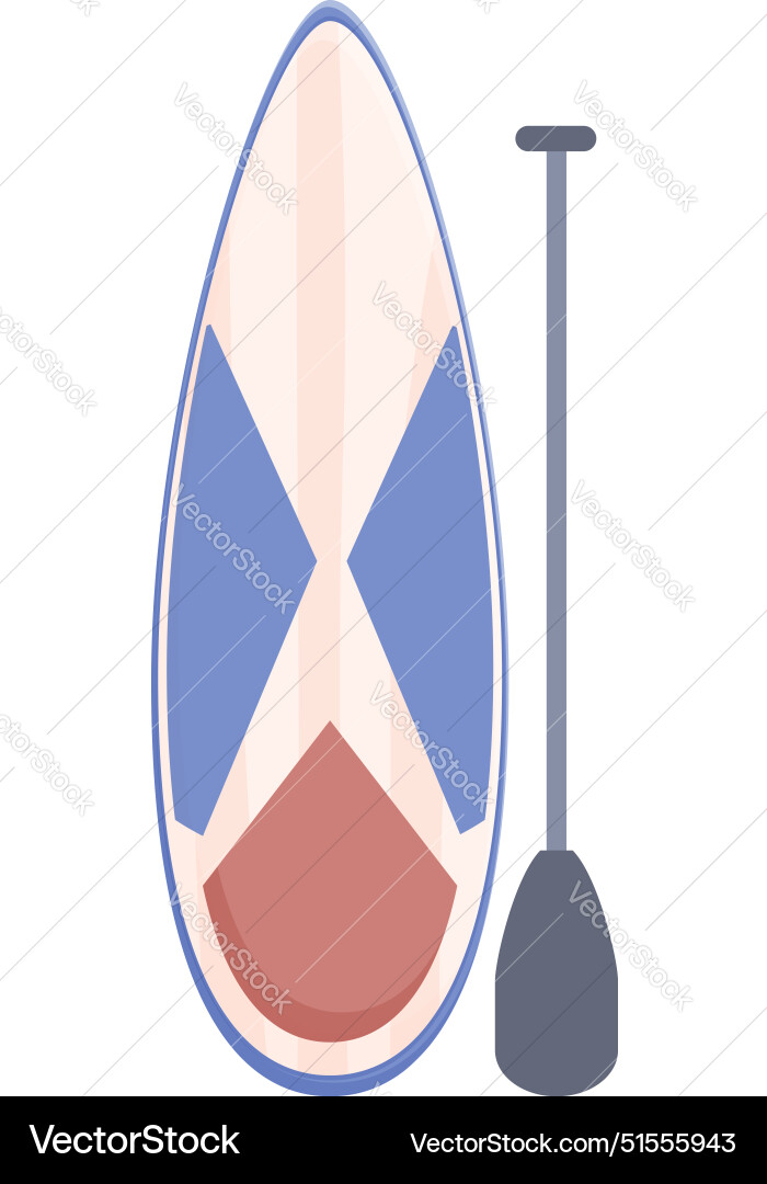 Blue and white paddle board with standing Vector Image