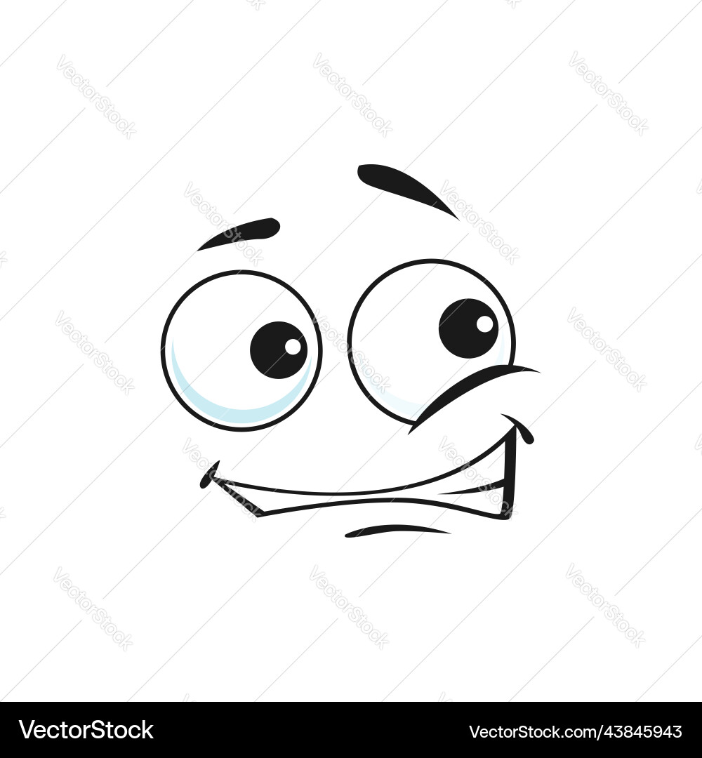 Cartoon face confused smiling character Royalty Free Vector