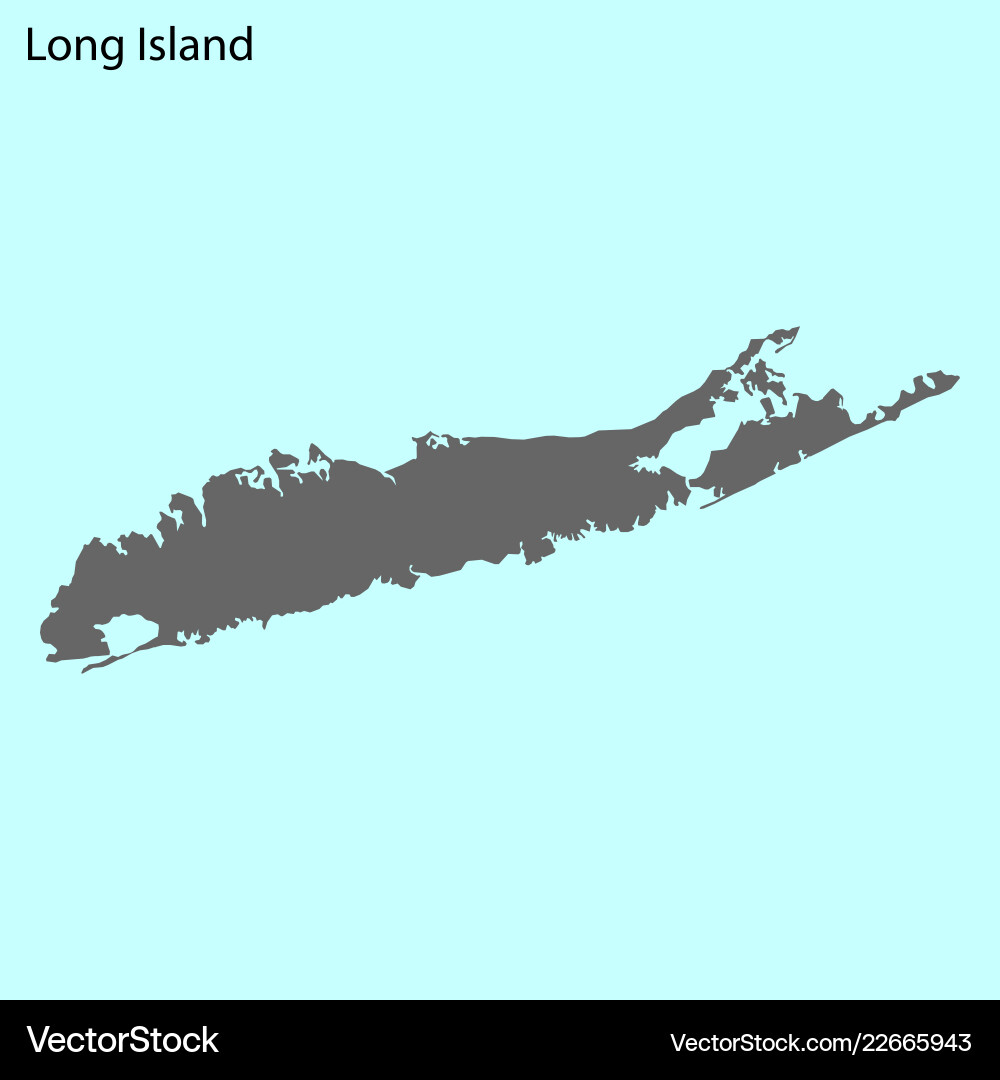Detailed Map of Long Island Royalty Free Vector Image