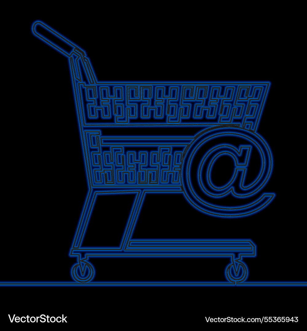 Digital commerce modern e-commerce neon concept Vector Image