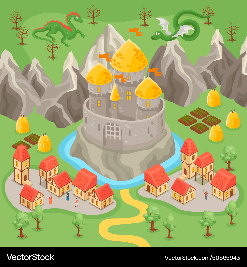 Fantasy city Royalty Free Vector Image - VectorStock