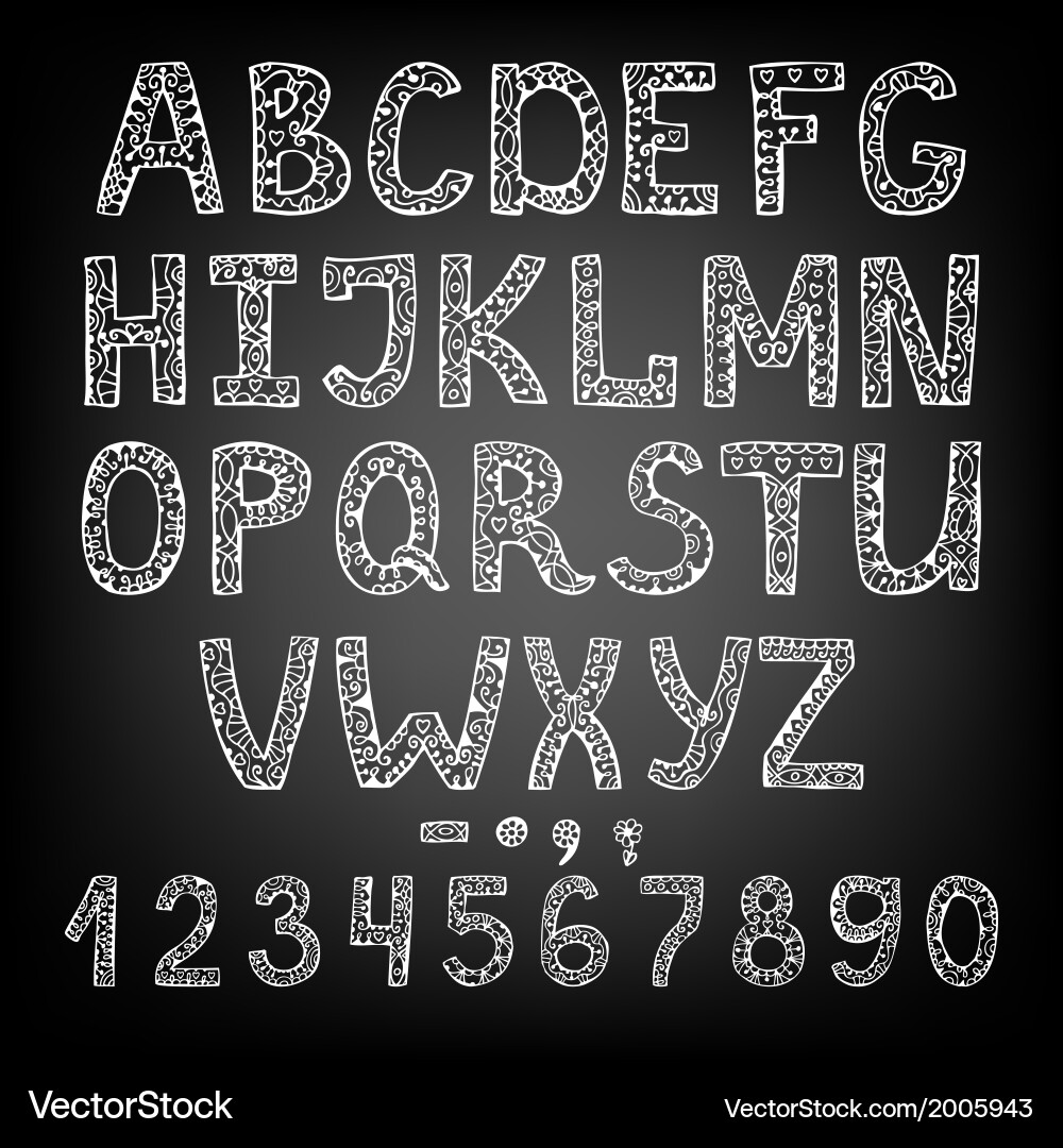 Handwritten chalk abc Royalty Free Vector Image