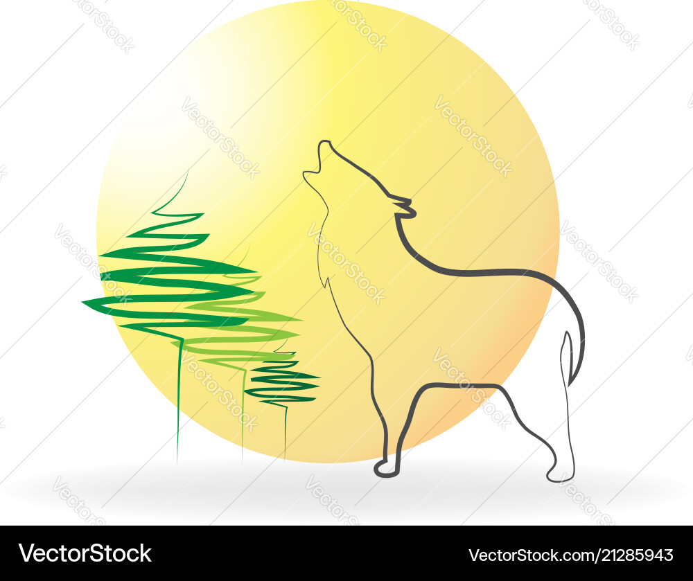 Howling wolf Royalty Free Vector Image - VectorStock