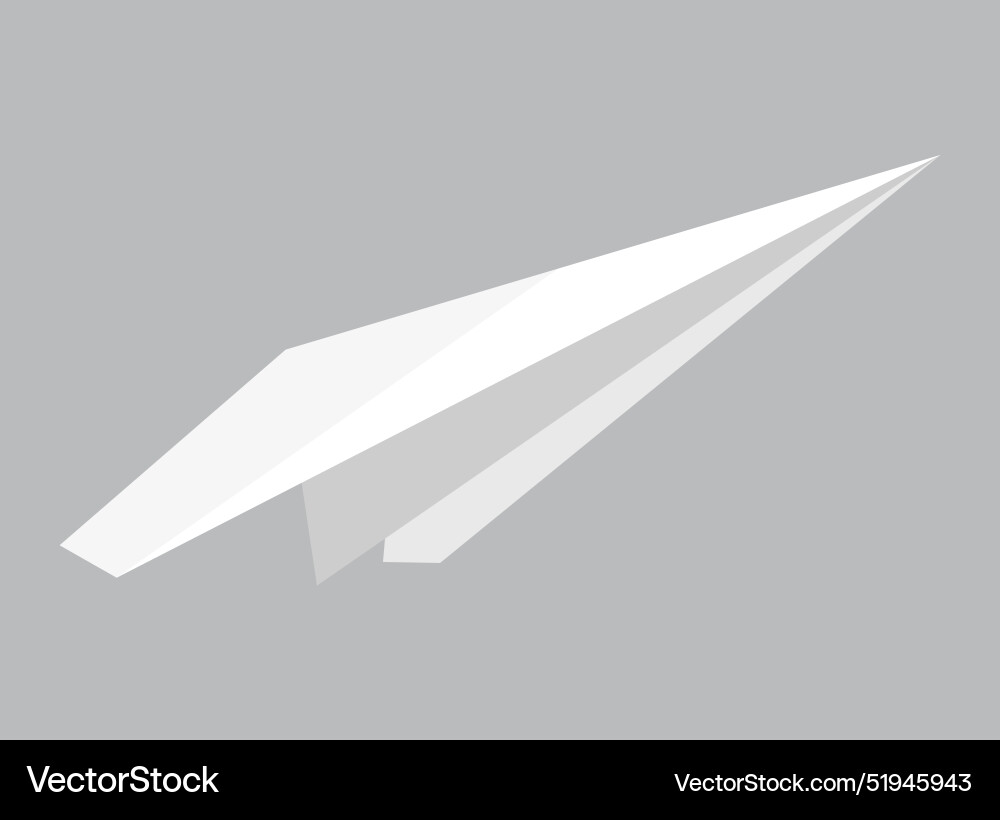 Paper plane model origami handmade aircraft view Vector Image