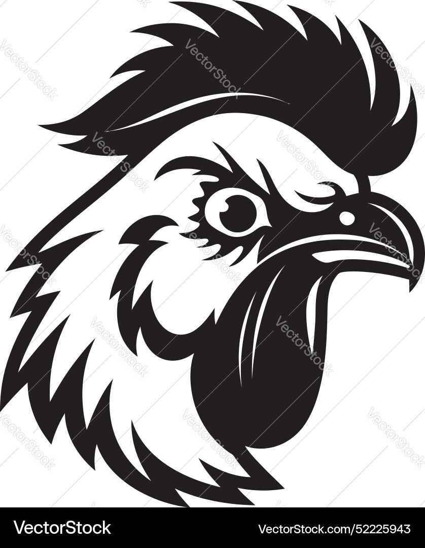 Plucky patterns black logo showcasing chicken Vector Image