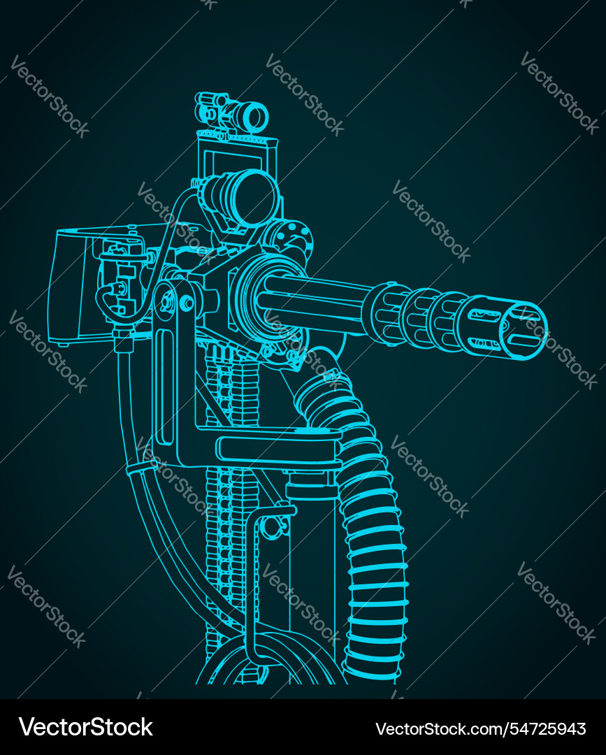 Rotary Machine Gun Turret Royalty Free Vector Image