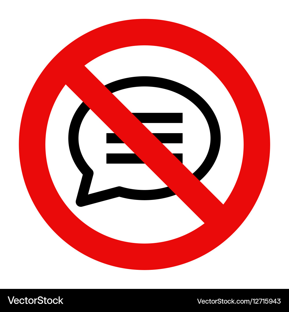 Silence Sign - No Talking Royalty Free Vector Image