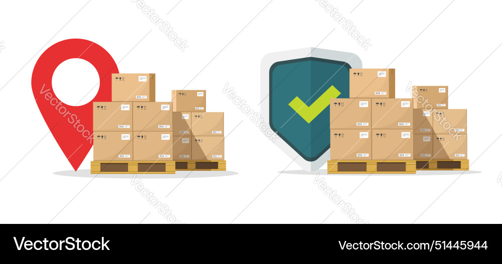 Cargo delivery shipping map pin pointer location Vector Image