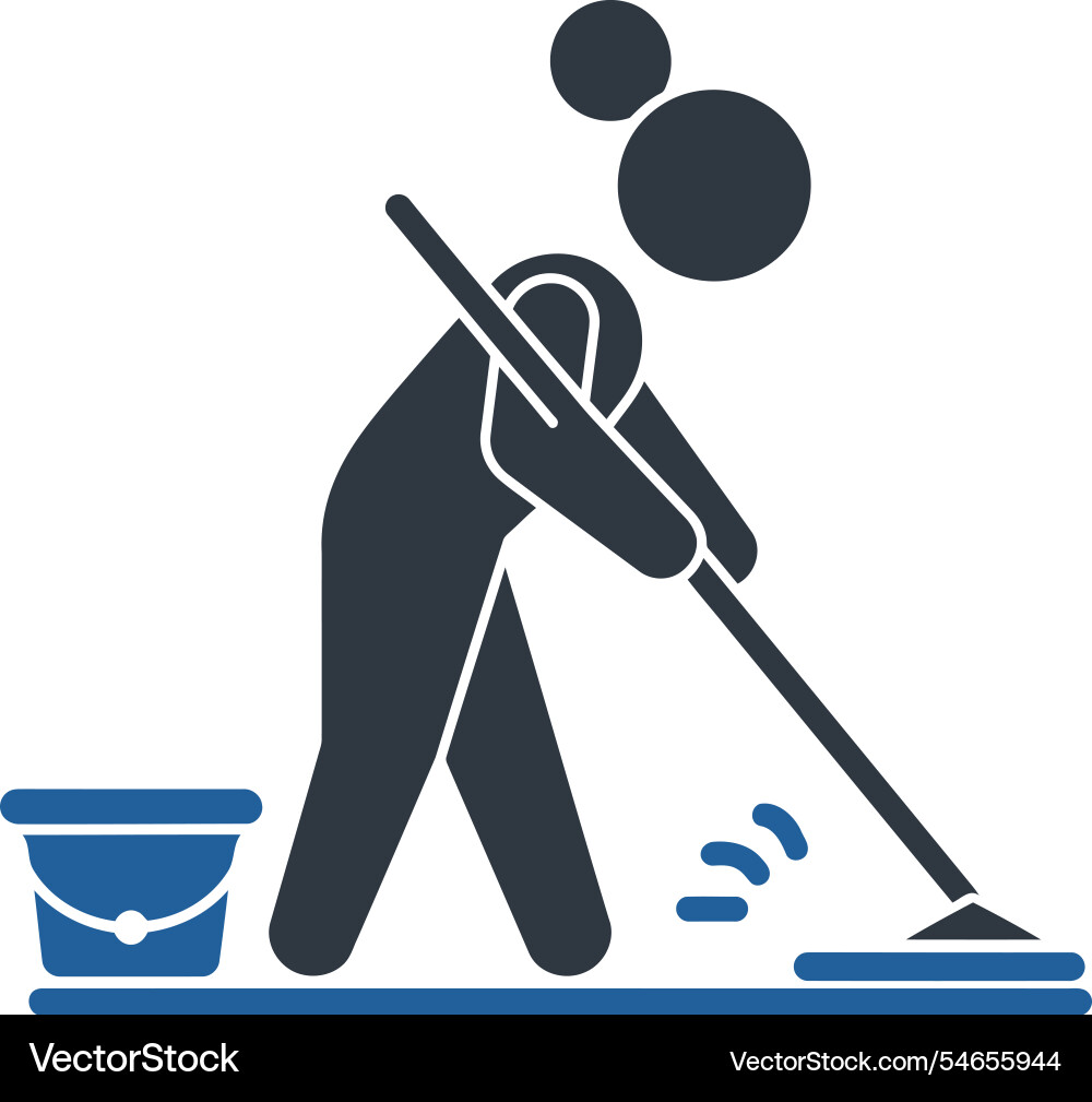 Floor cleaning task icon Royalty Free Vector Image