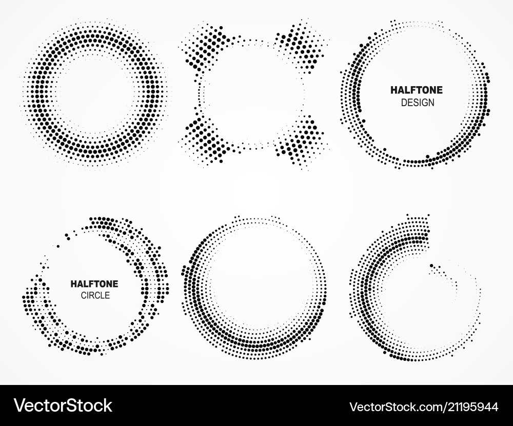 Halftone Circular Dots Pattern Royalty Free Vector Image