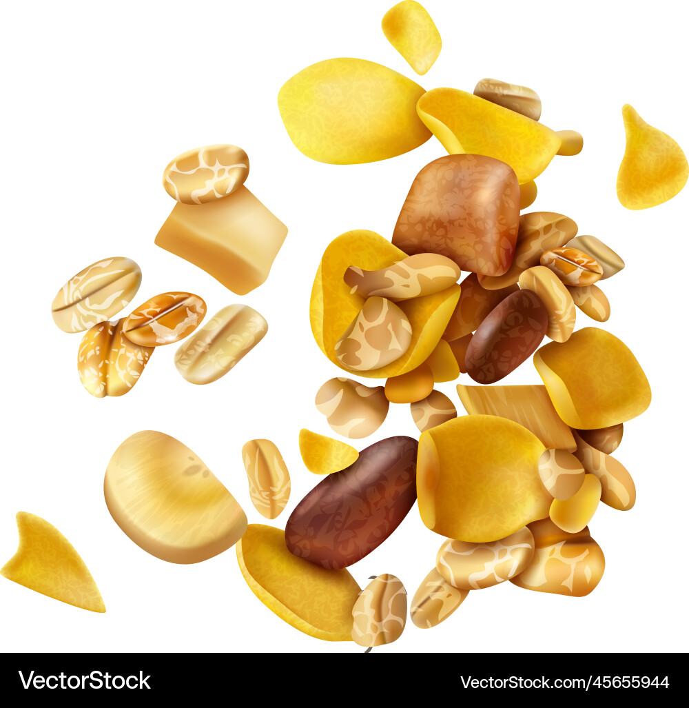 Muesli Granola Mix Close-Up Royalty Free Vector Image