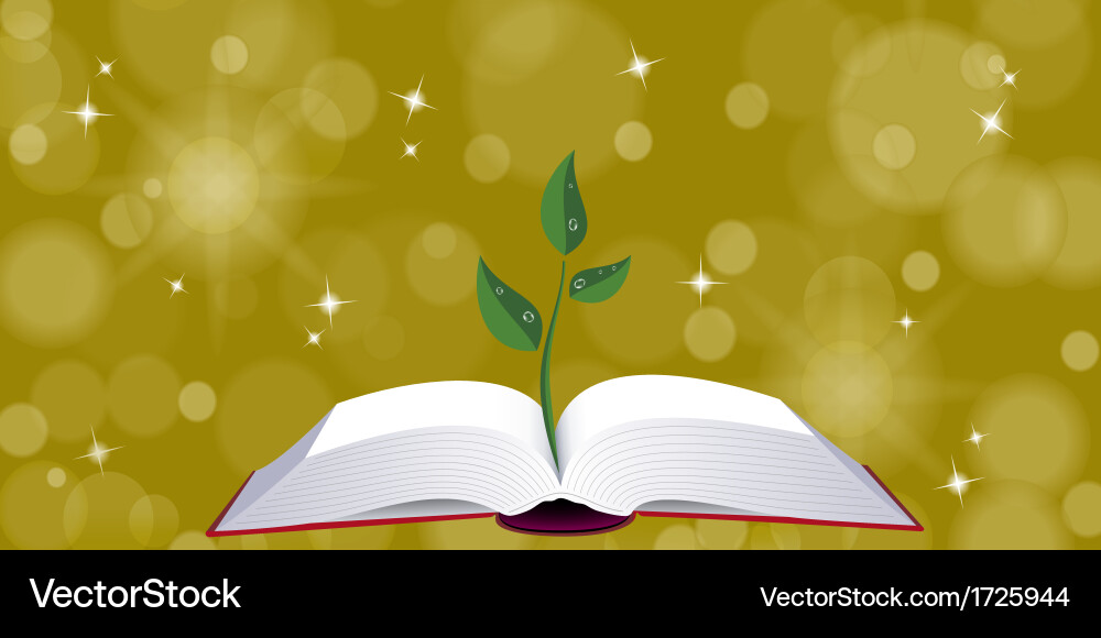 Open book with tree sprout Royalty Free Vector Image
