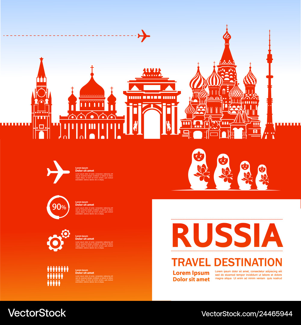 Russia travel destination Royalty Free Vector Image