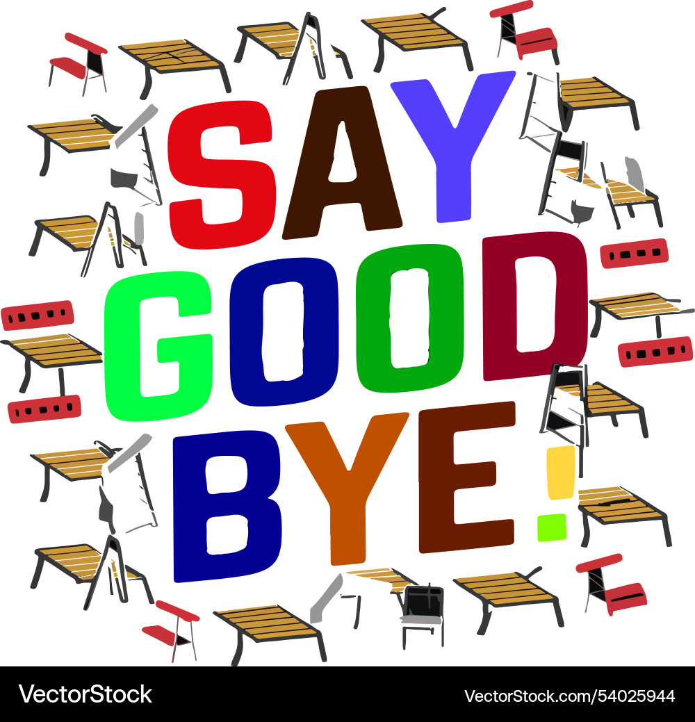 Say good bye fireworks message Royalty Free Vector Image