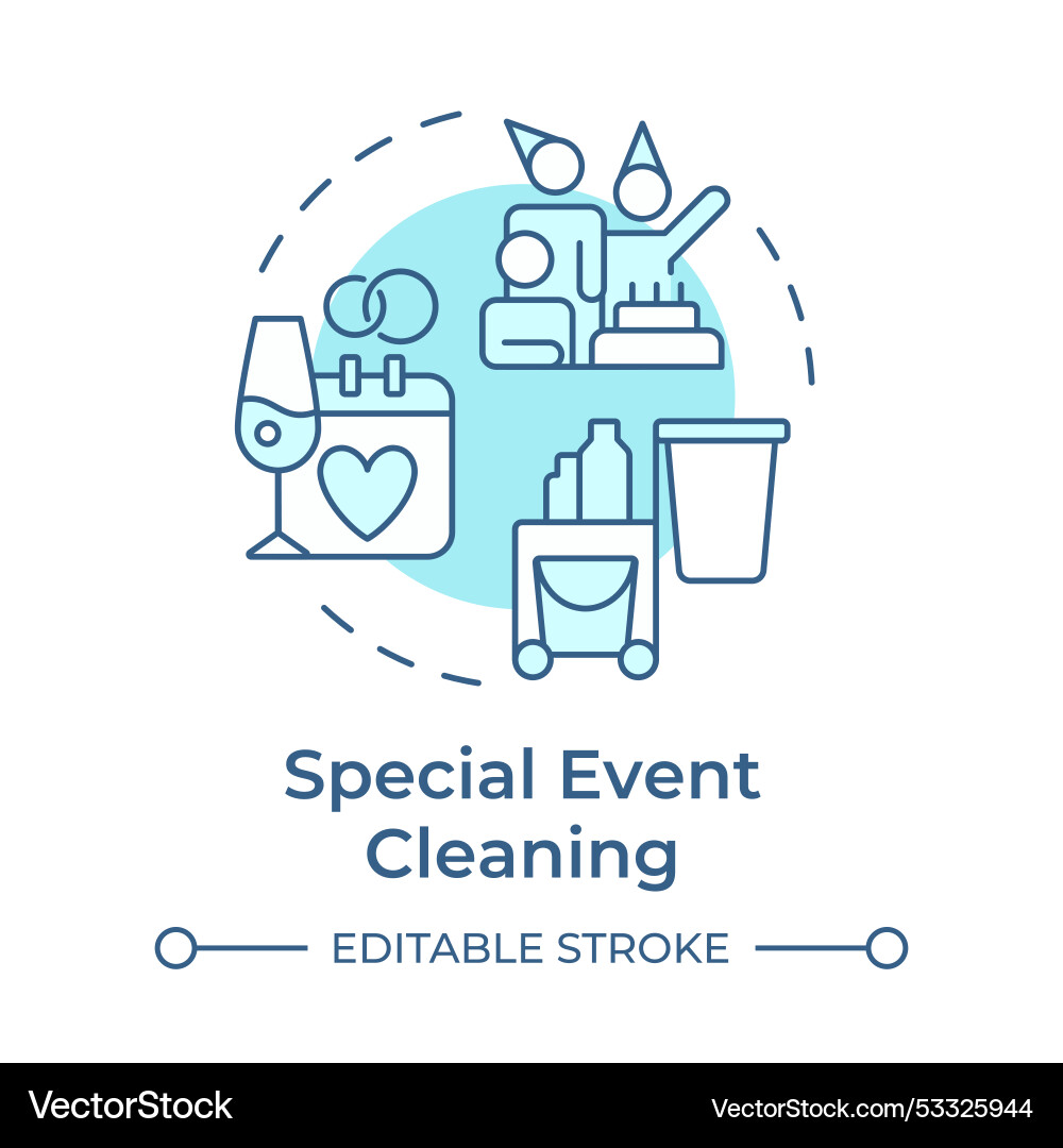 Special event cleaning soft blue concept icon Vector Image