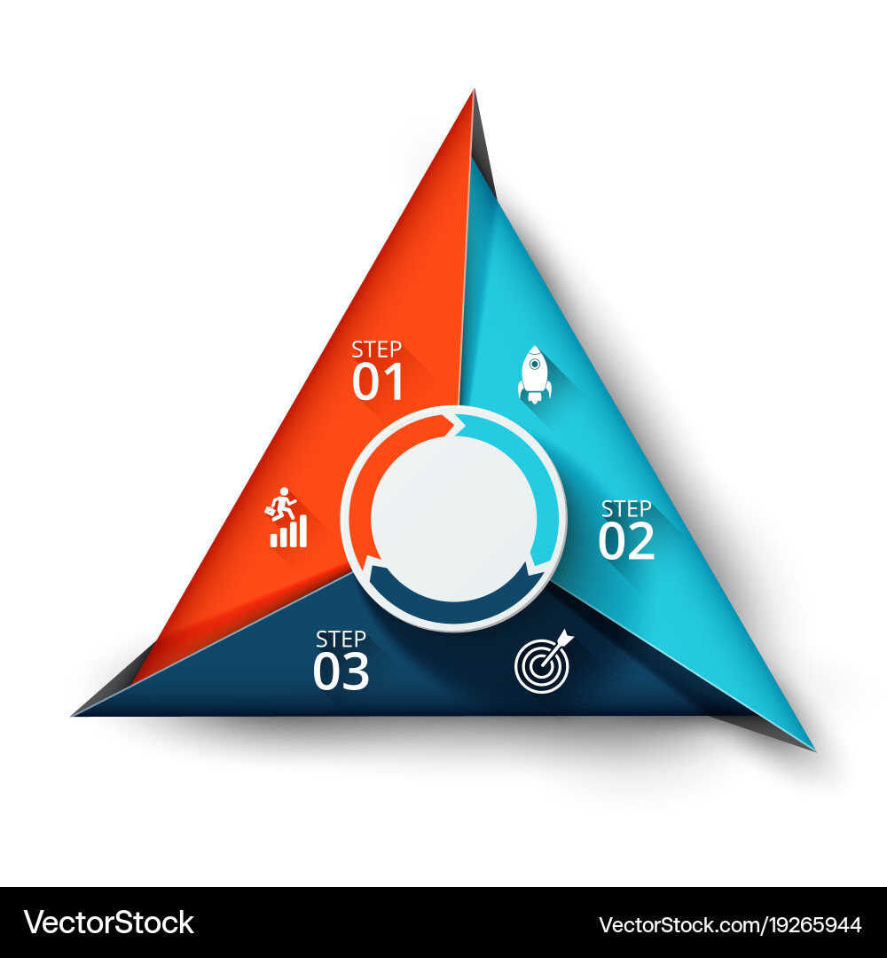 Triangle element for infographic Royalty Free Vector Image