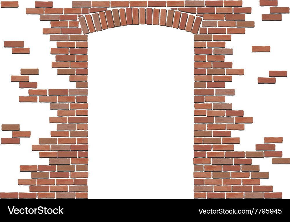 Arch in brick wall Royalty Free Vector Image - VectorStock