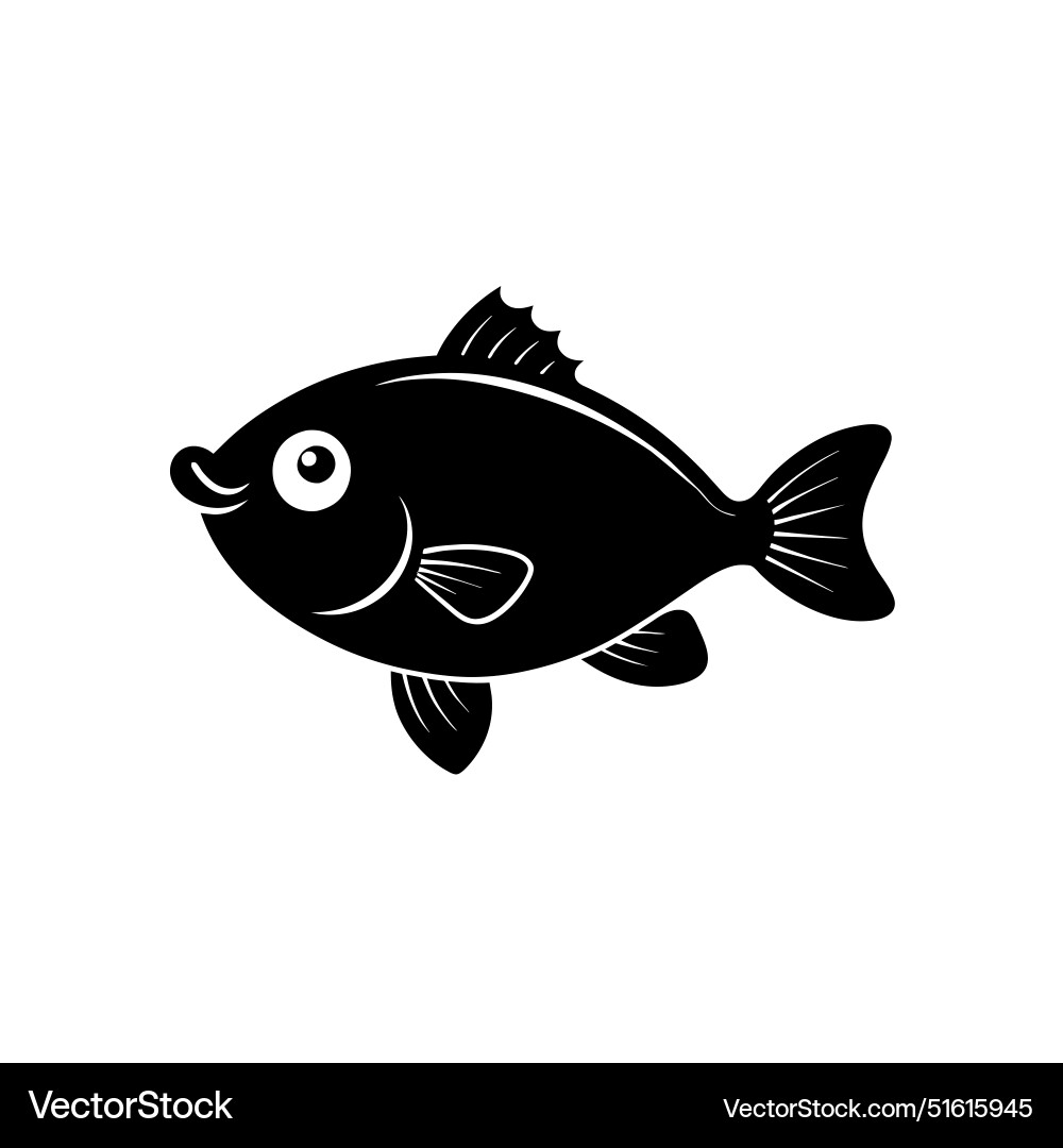 Black crappie fish play icon Royalty Free Vector Image