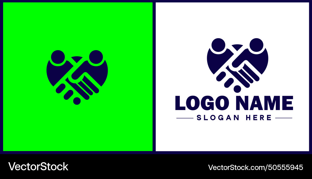 Handshake logo icon for business brand app Vector Image