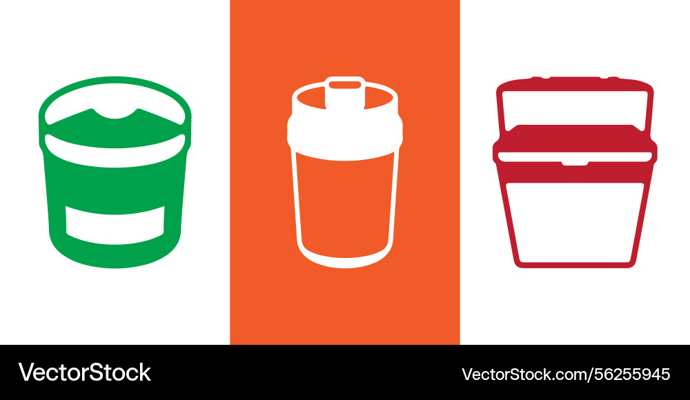Plastic container logo icons silhouette – Royalty-Free Vector | VectorStock