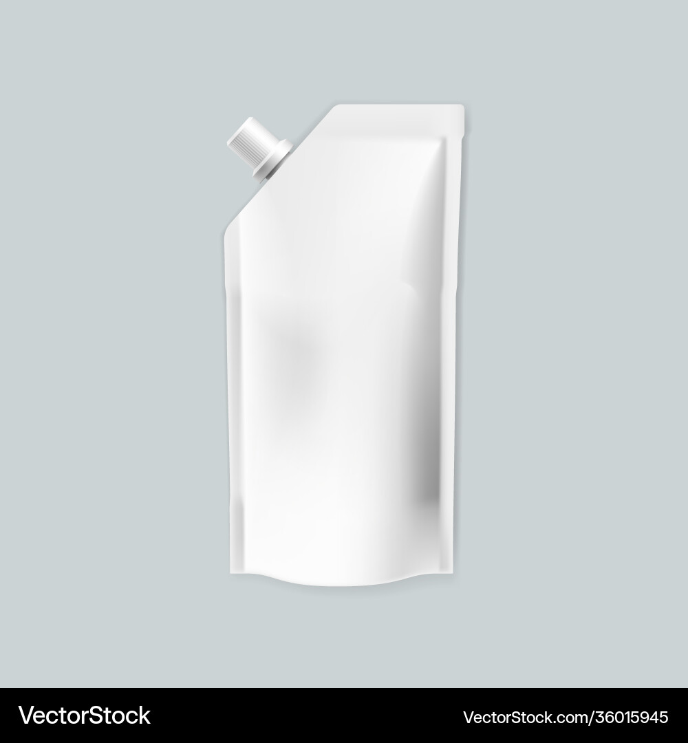 Realistic blank clear spout pouch doy bag Vector Image