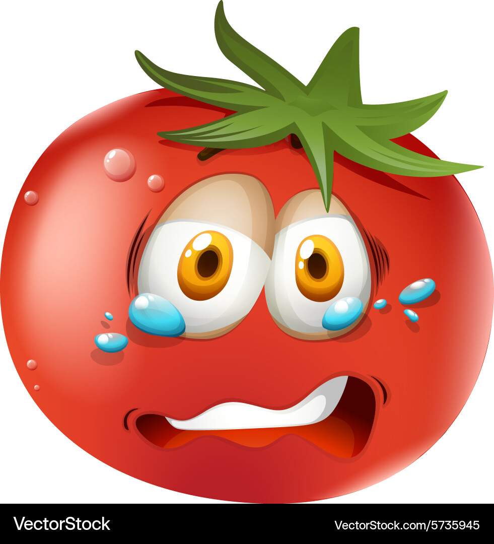 Sad Tomato Face Royalty Free Vector Image - VectorStock