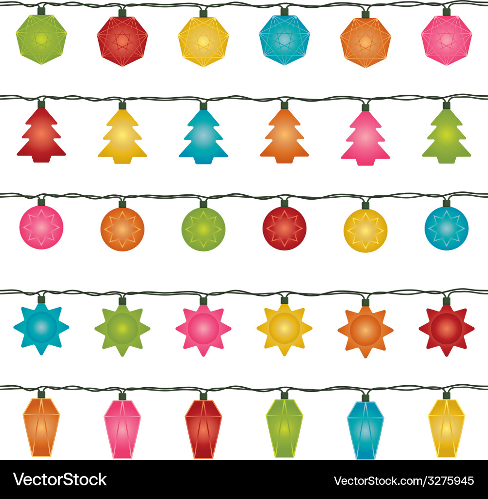 Seamless Christmas Lights Royalty Free Vector Image
