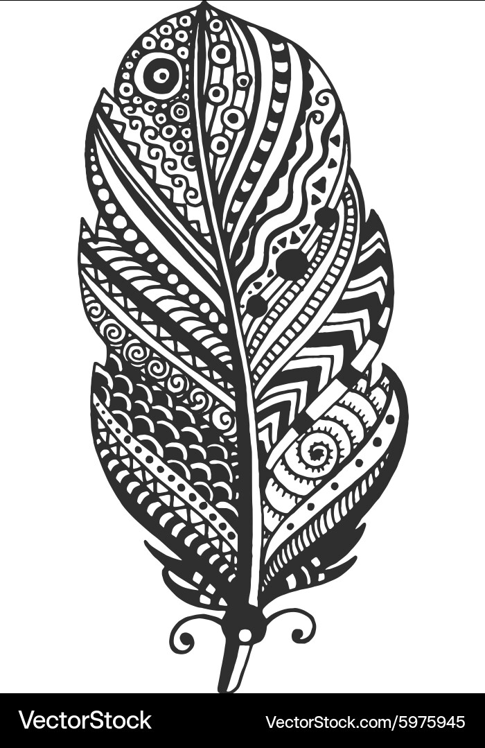 Tribal feather Royalty Free Vector Image - VectorStock