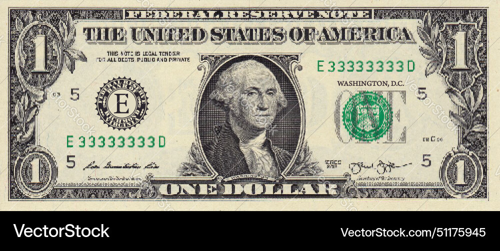 US One Dollar Bill - Pixel Mosaic Royalty Free Vector Image