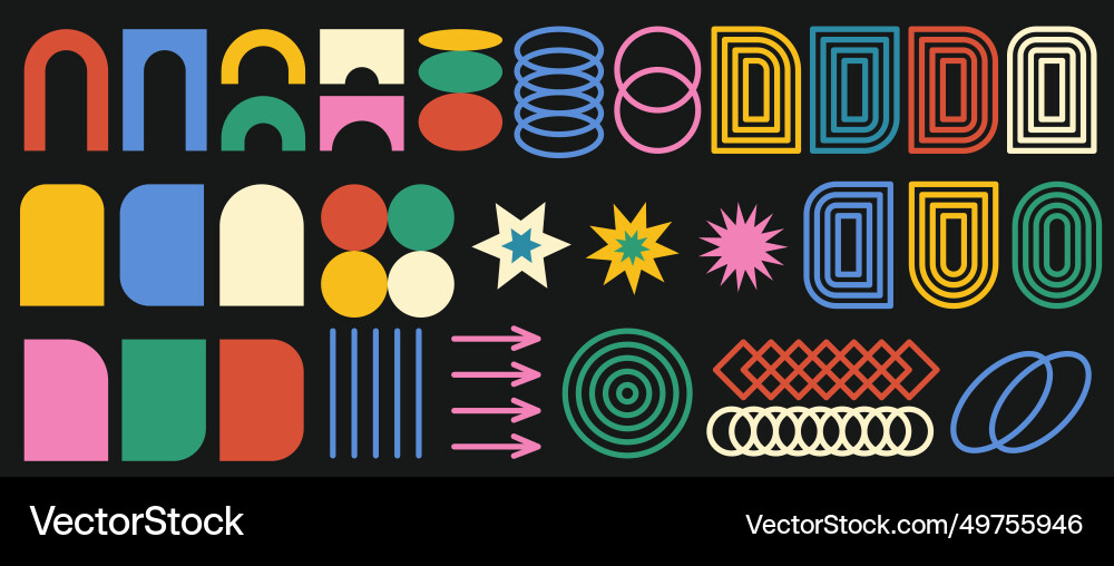 Abstract Geometric Shapes Set Royalty Free Vector Image