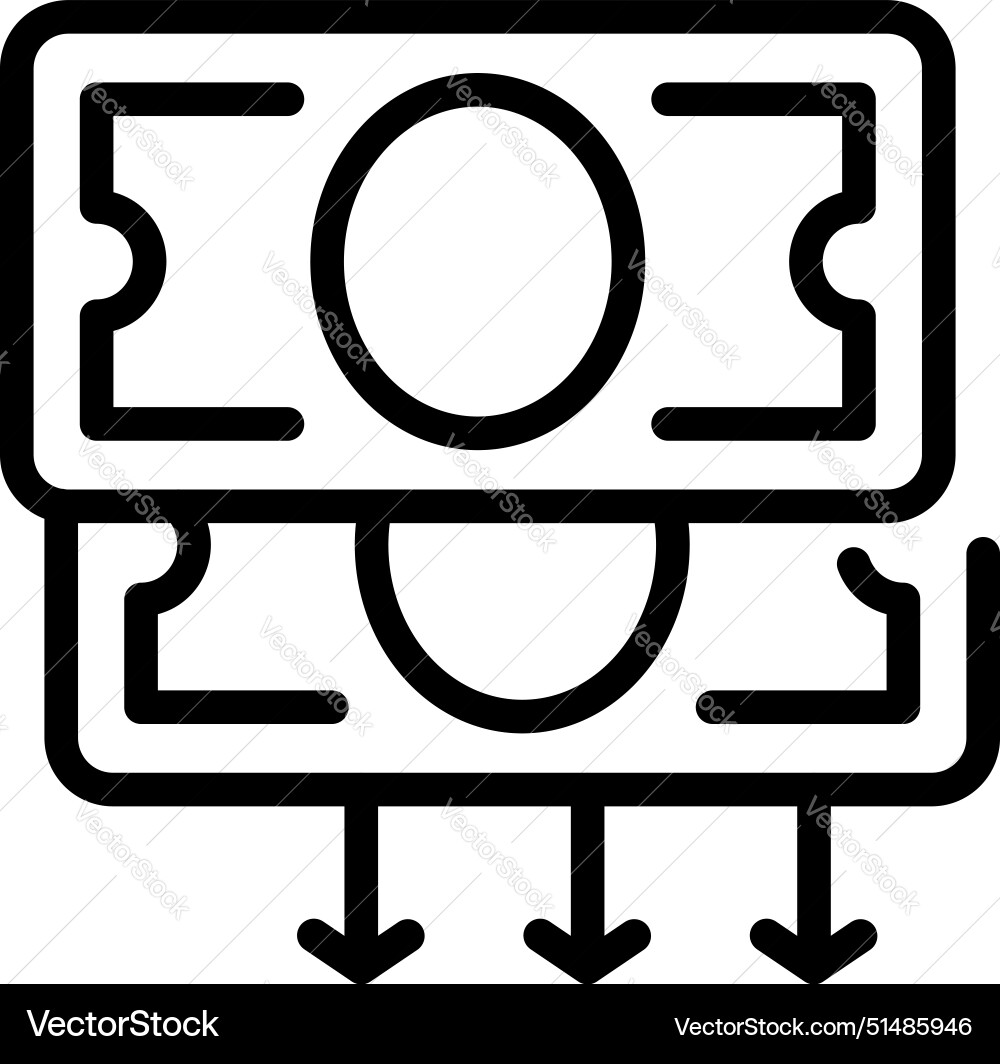 Black and white banknote Royalty Free Vector Image