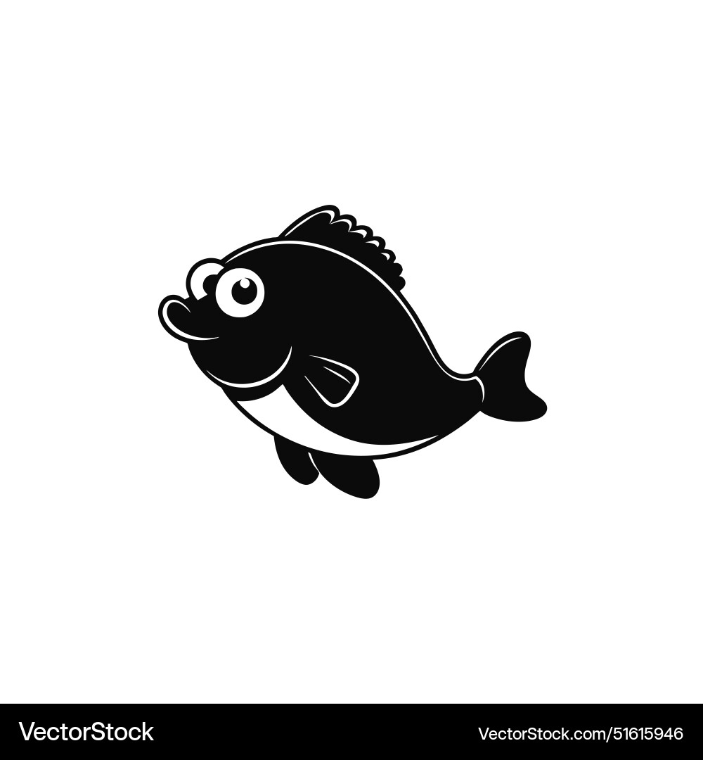 Black crappie fish runs icon Royalty Free Vector Image
