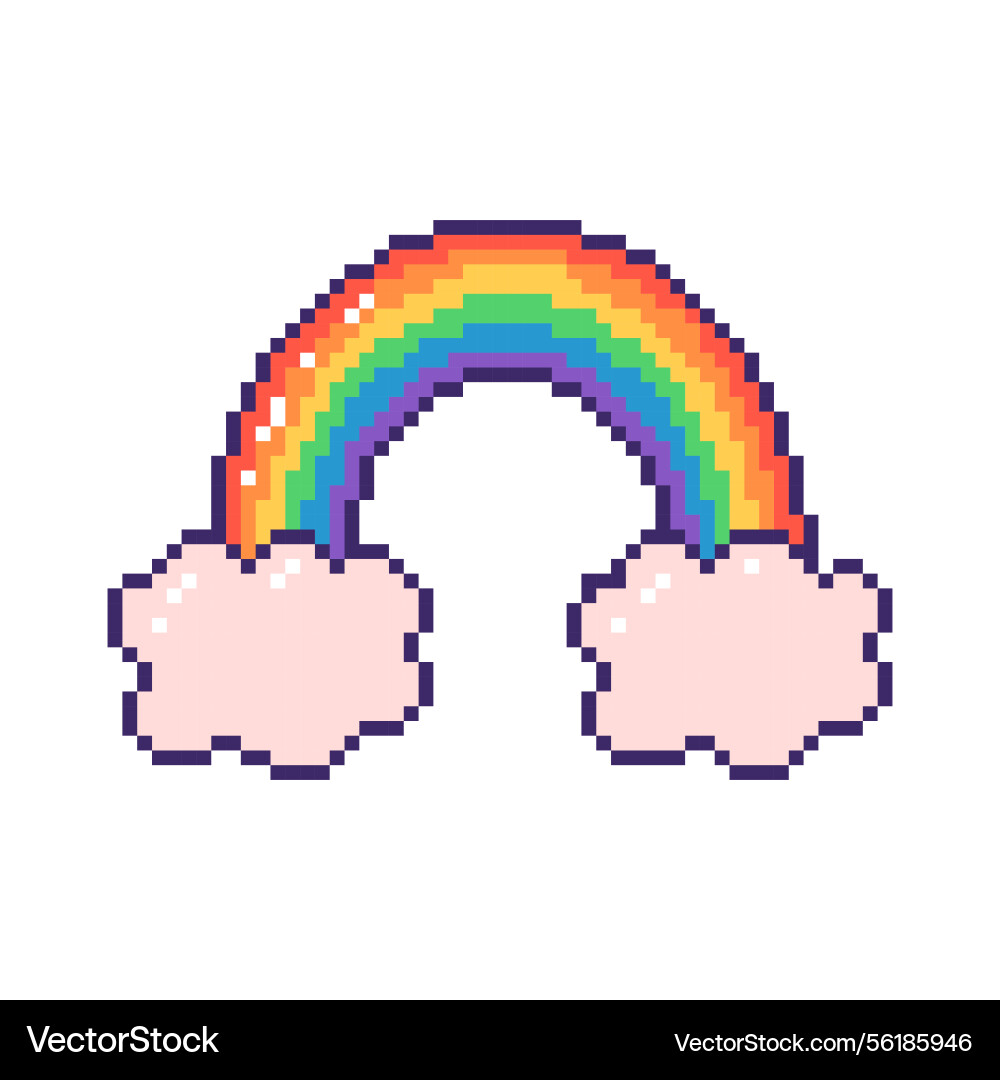 Colorful pixel rainbow Royalty Free Vector Image