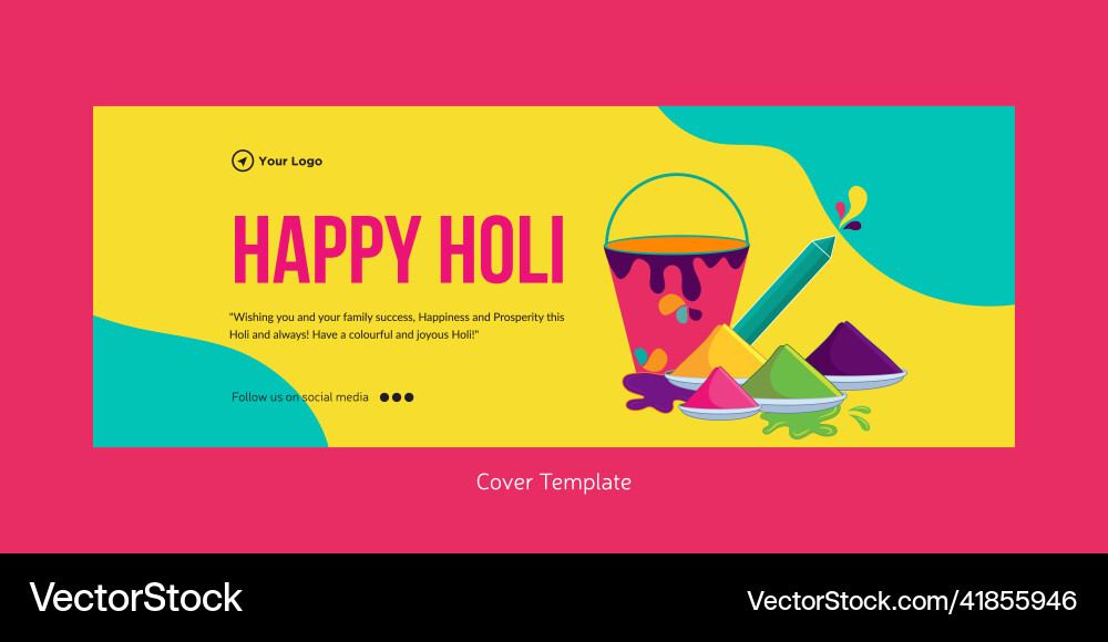 Happy holi cover page design Royalty Free Vector Image