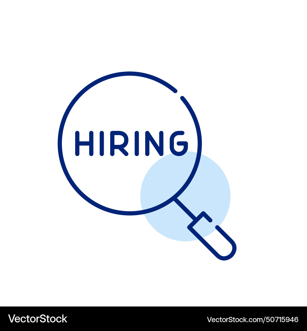 Magnifying glass and word hiring process Vector Image