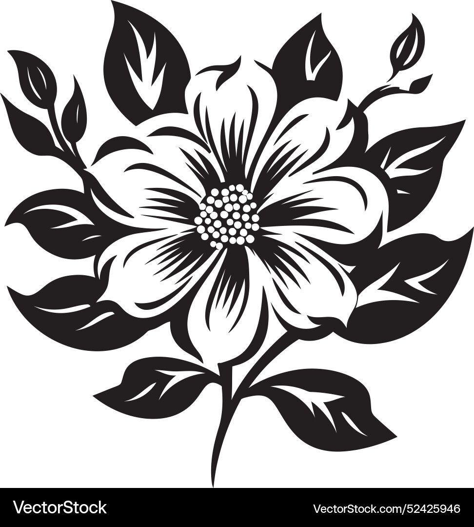 Mysterious flora dark noir black flor Royalty Free Vector