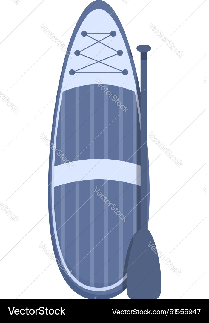 Blue surfboard for sup surfing with paddle Vector Image