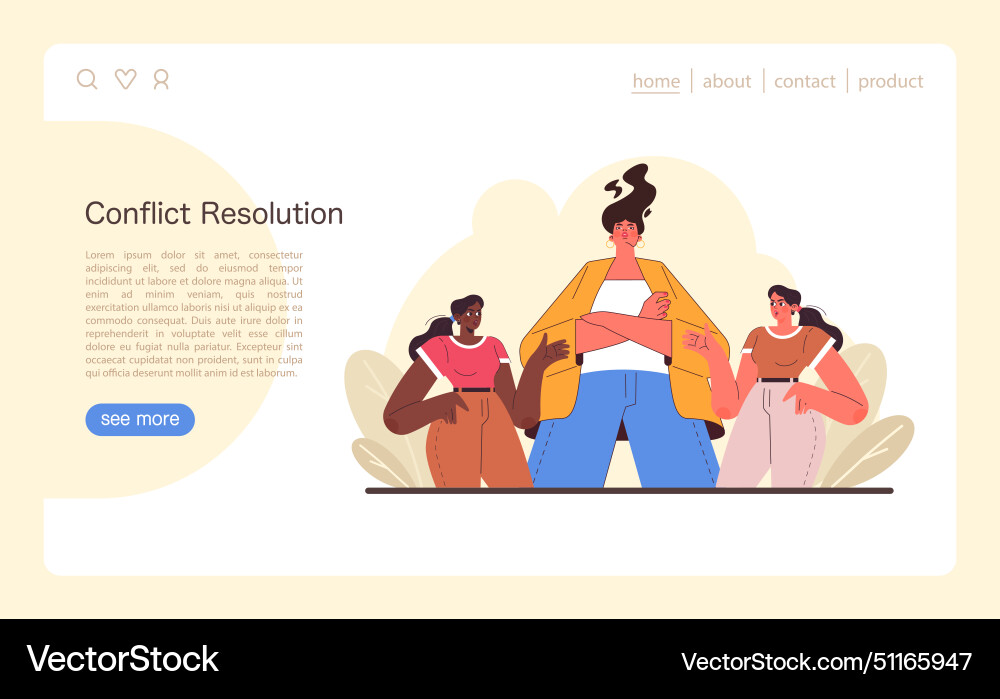 Conflict resolution concept flat Royalty Free Vector Image