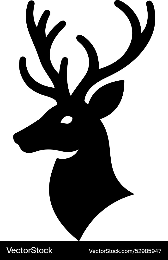 Deer face silhouette Royalty Free Vector Image