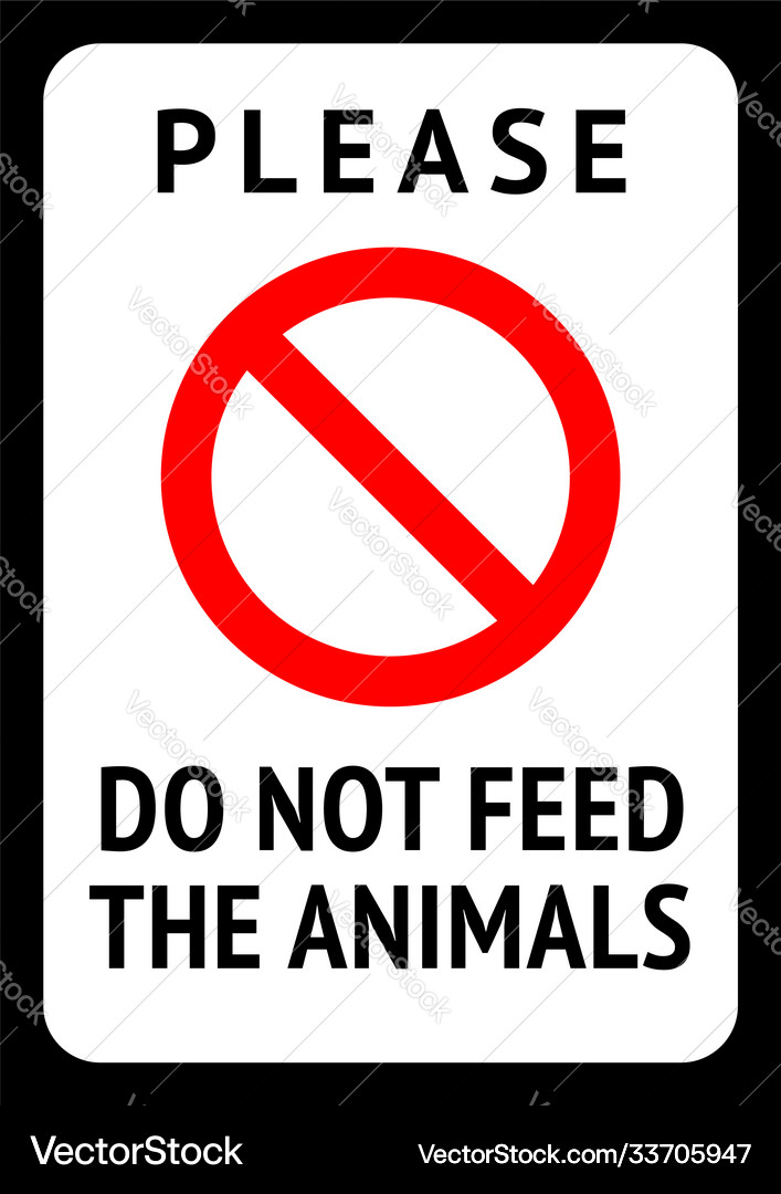 Do not feed animals Royalty Free Vector Image - VectorStock