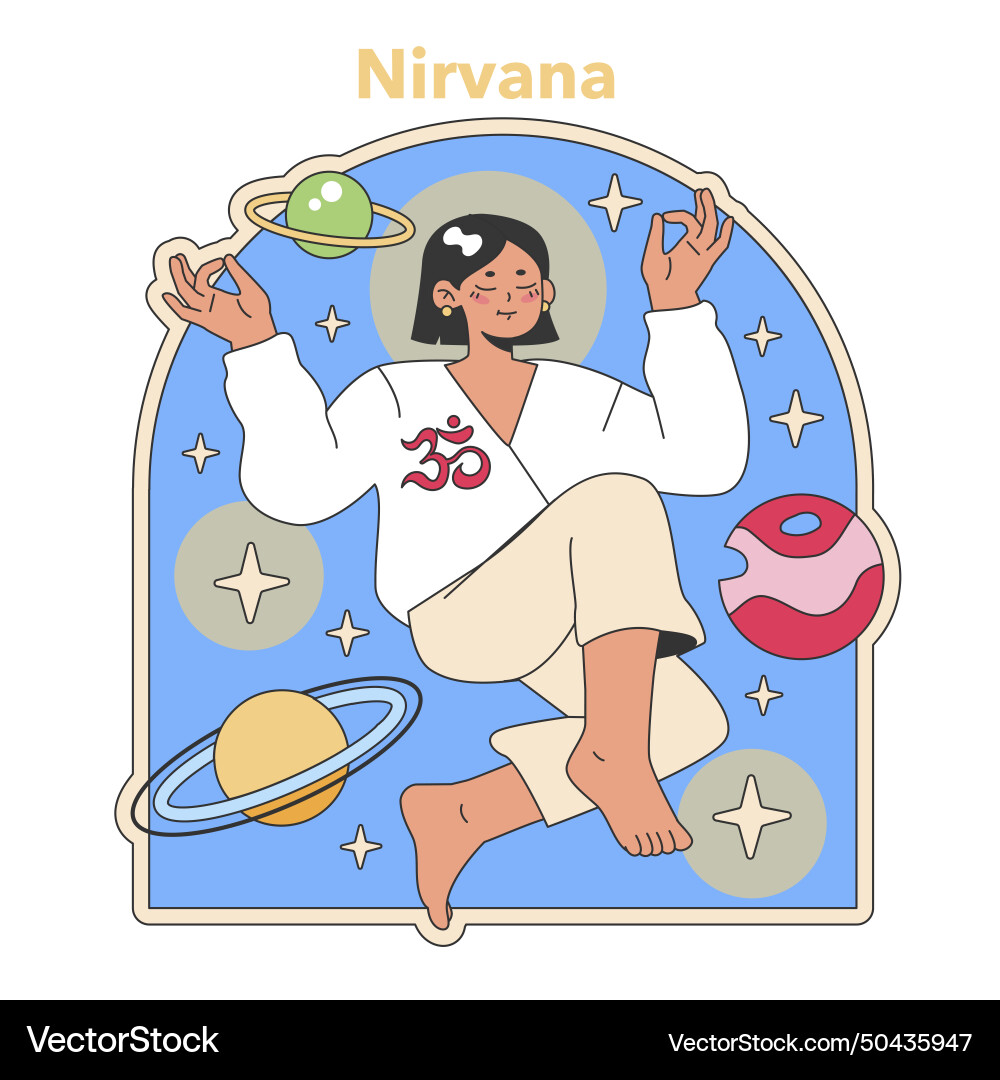 Nirvana concept flat Royalty Free Vector Image