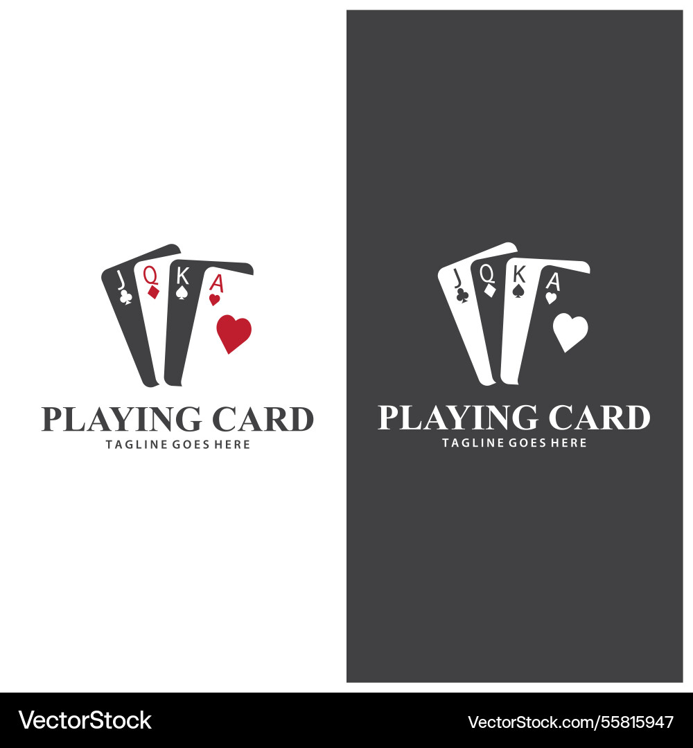 Poker card logo gambling game design simple Vector Image