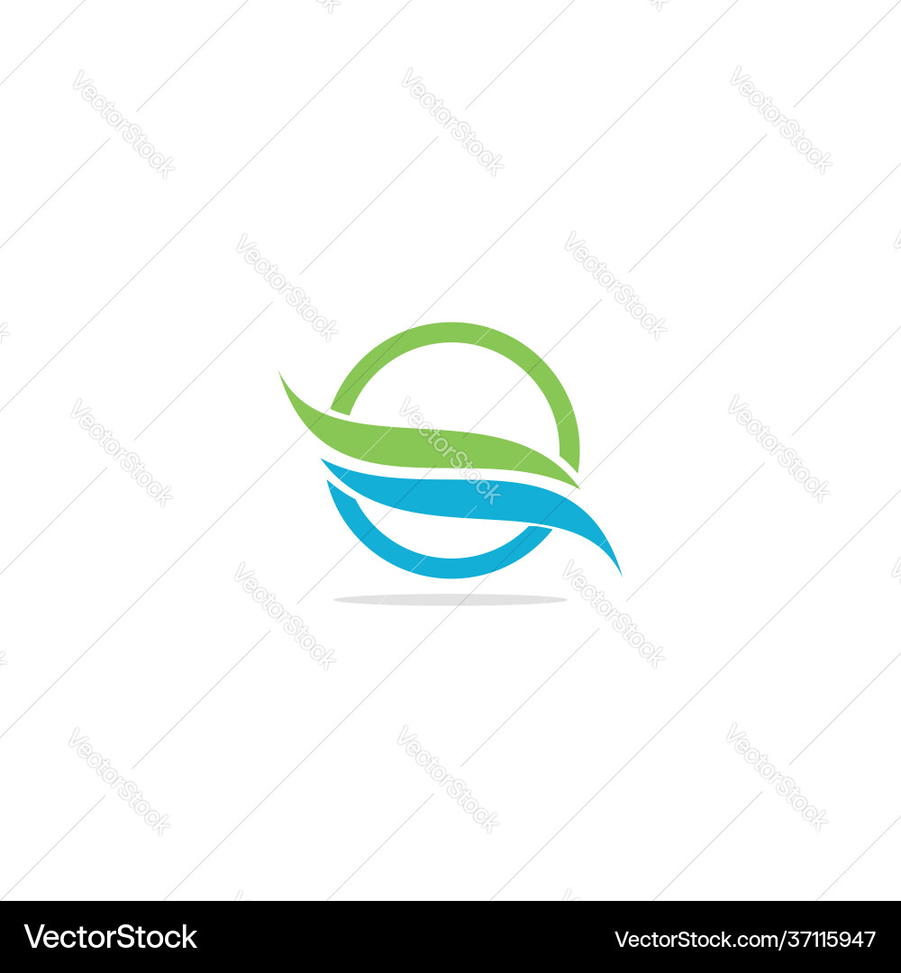 Round wave eco flow logo Royalty Free Vector Image