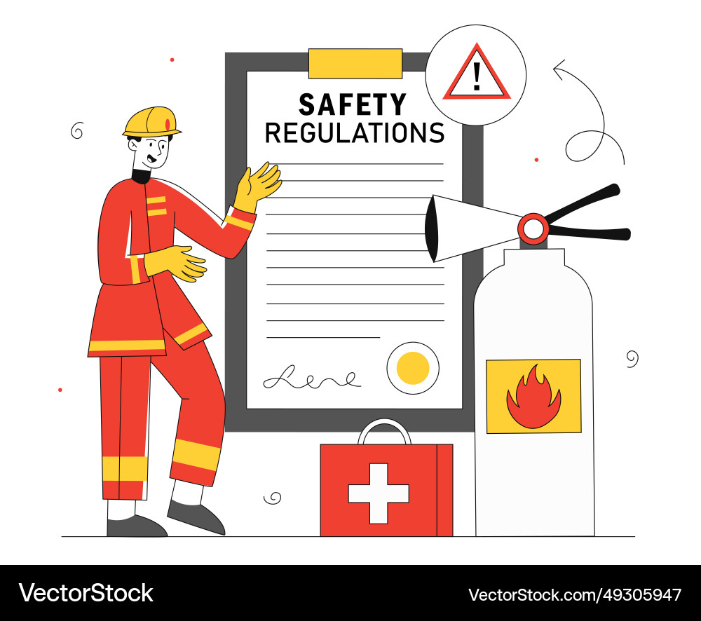 Safety regulations line concept Royalty Free Vector Image