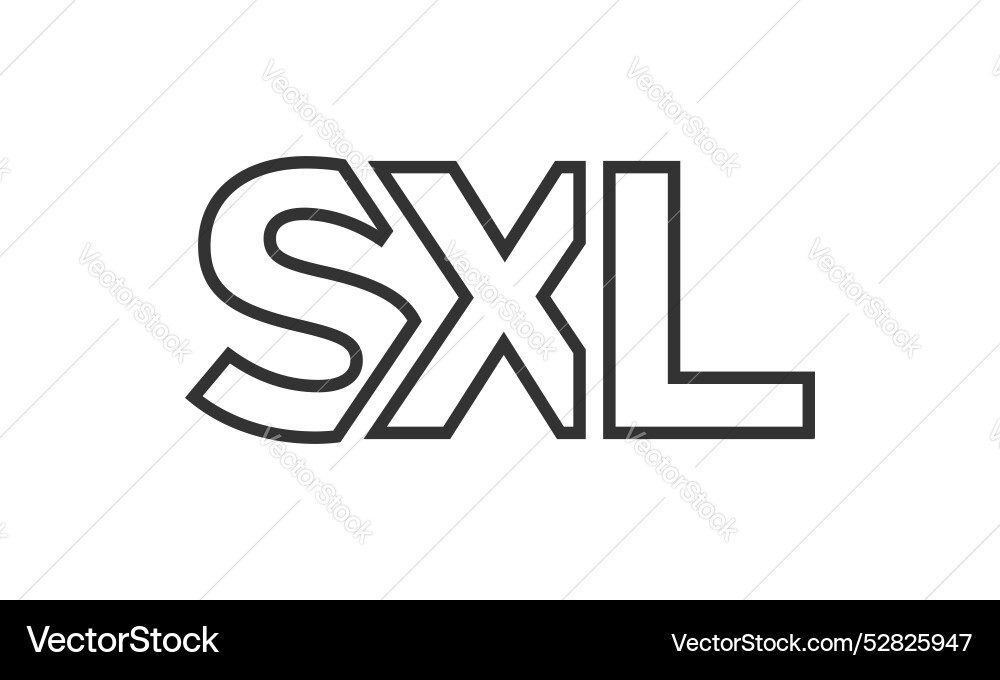 Sxl logo design template with strong and modern Vector Image