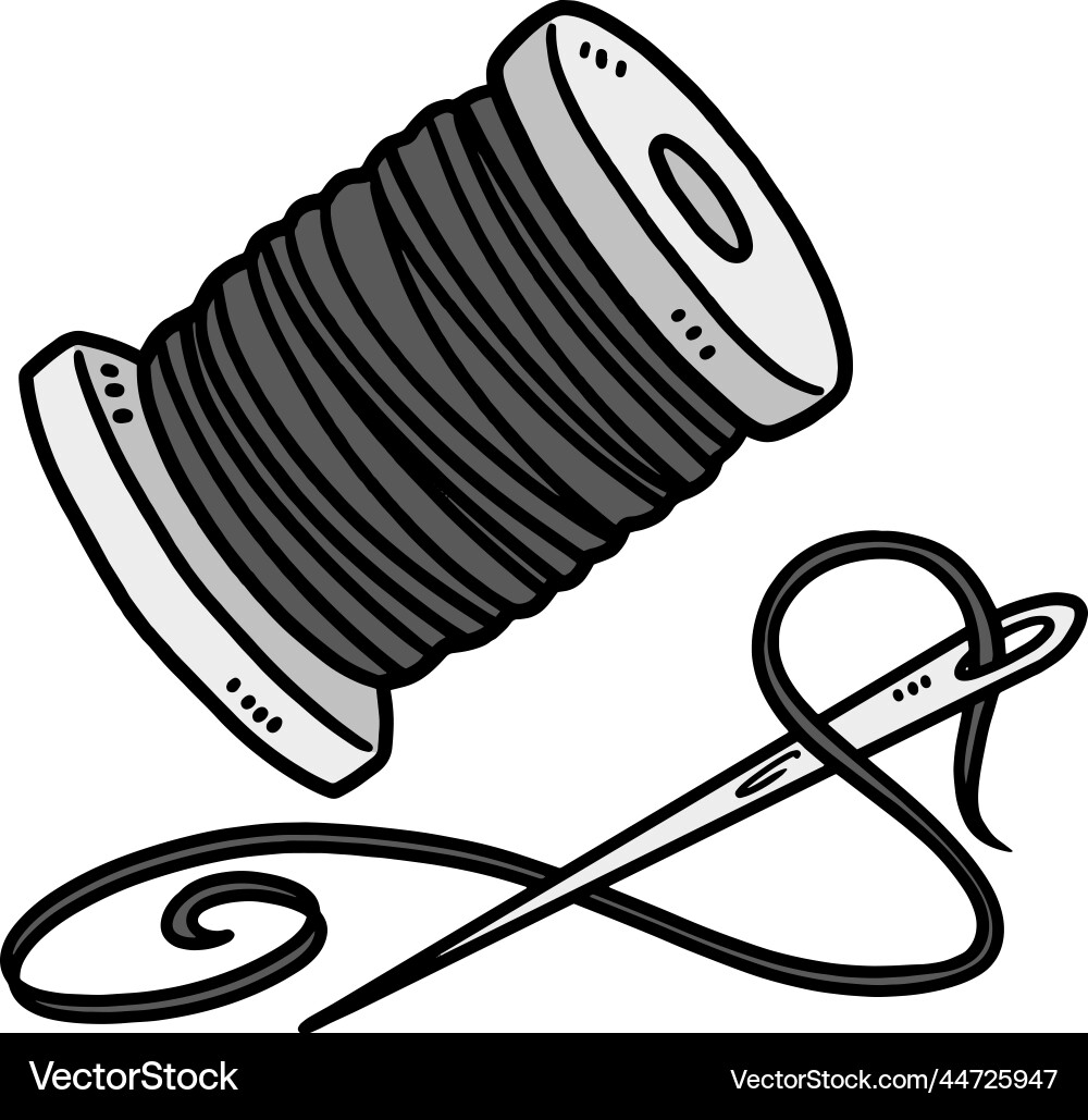Thread and needle cartoon colored clipart Vector Image
