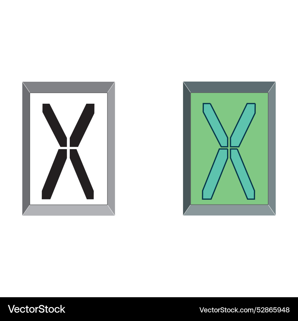 Art digital initial caps font capital letter x Vector Image