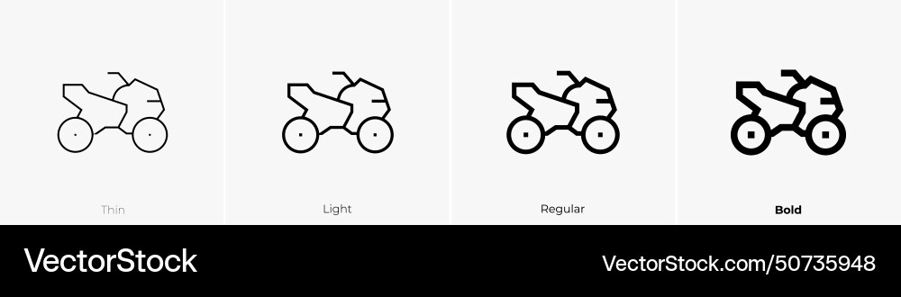 Atv icon thin light regular and bold style design Vector Image