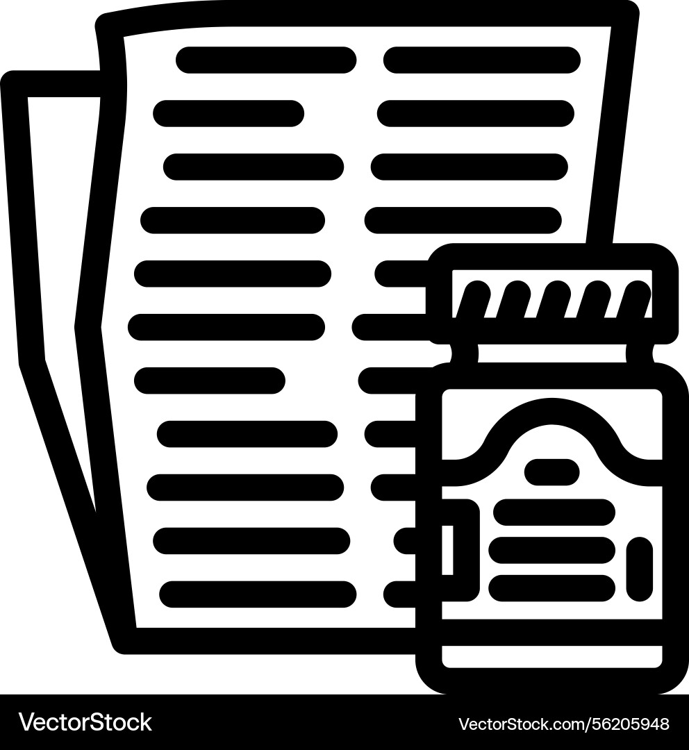 Drug information pharmacist line icon Royalty Free Vector